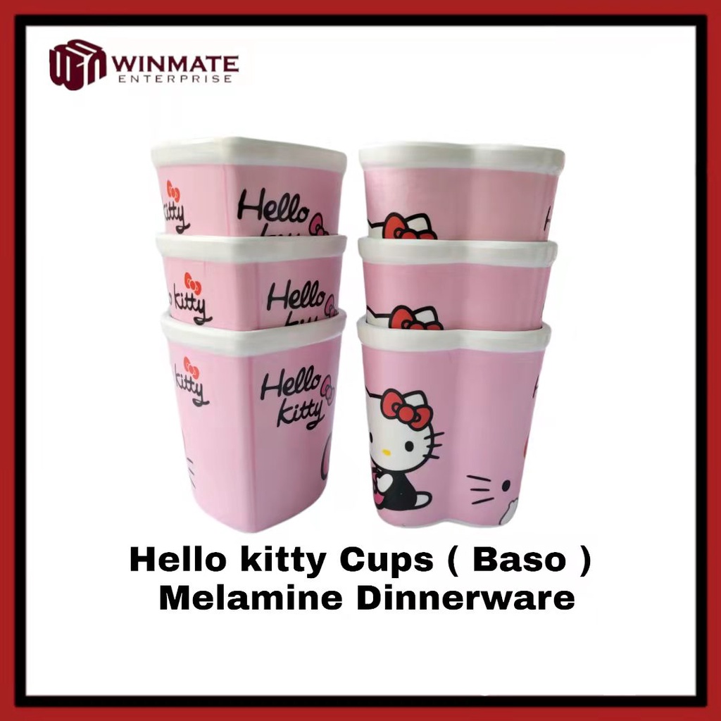 Hello Kitty Cups Baso Heart Design Melamine Dinnerware Bundle Set ...