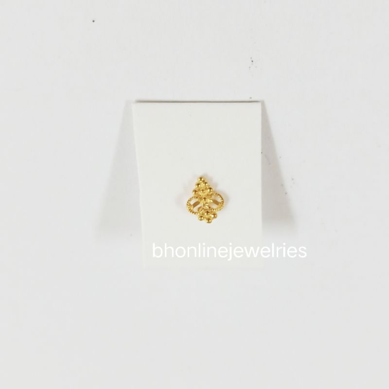 Gold Mukuthi/ Nose Pin/ Nose Stud Full Gold Design Backscrew | Shopee ...