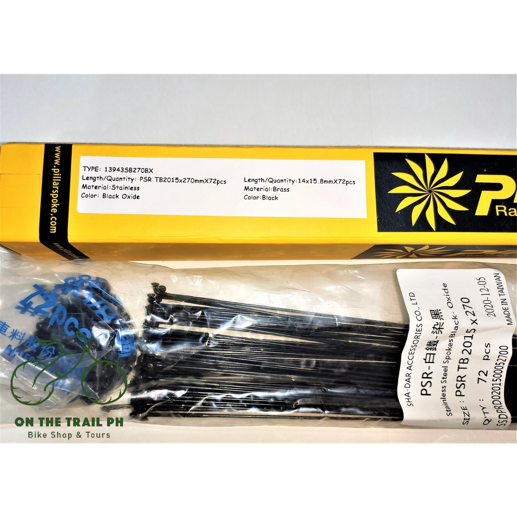 PILLAR Stainless Steel Racing Spokes - w/ Nipples - Black Oxide - Made ...