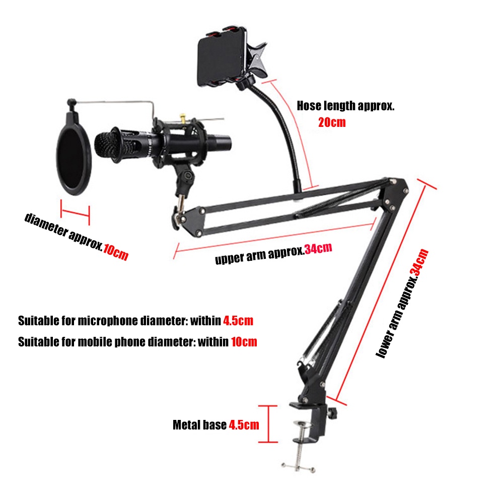 Cell phone stand desktop anchor microphone stand table live karaoke ...