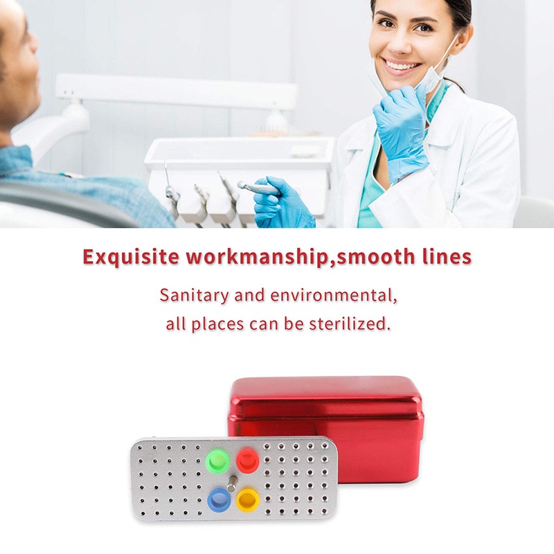 60 Holes Dental Bur Blocks with Cover Autoclavable, Aluminum Burs Case ...