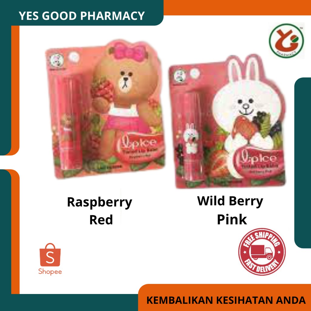 MENTHOLATUM LipIce Line Friends Tinted Lip Balm Raspberry Red/Wild ...