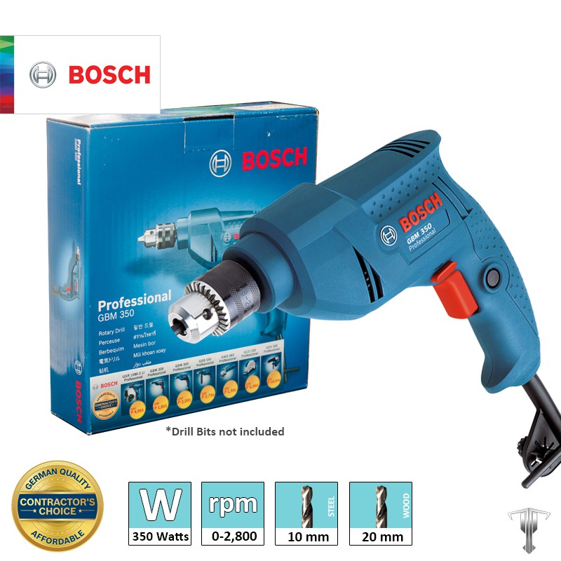 Bosch GBM 350 Professional 350 W Rotary Drill Contractor's Choice Power ...