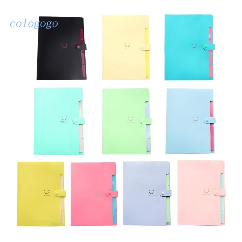 COLO Handheld 5 Pockets File Folder Expandable File Organizer School ...