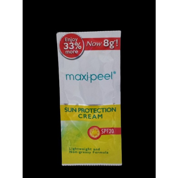 Maxipeel Sun Protection Cream SPF 20 Sachet 8g and 15g | Shopee Philippines