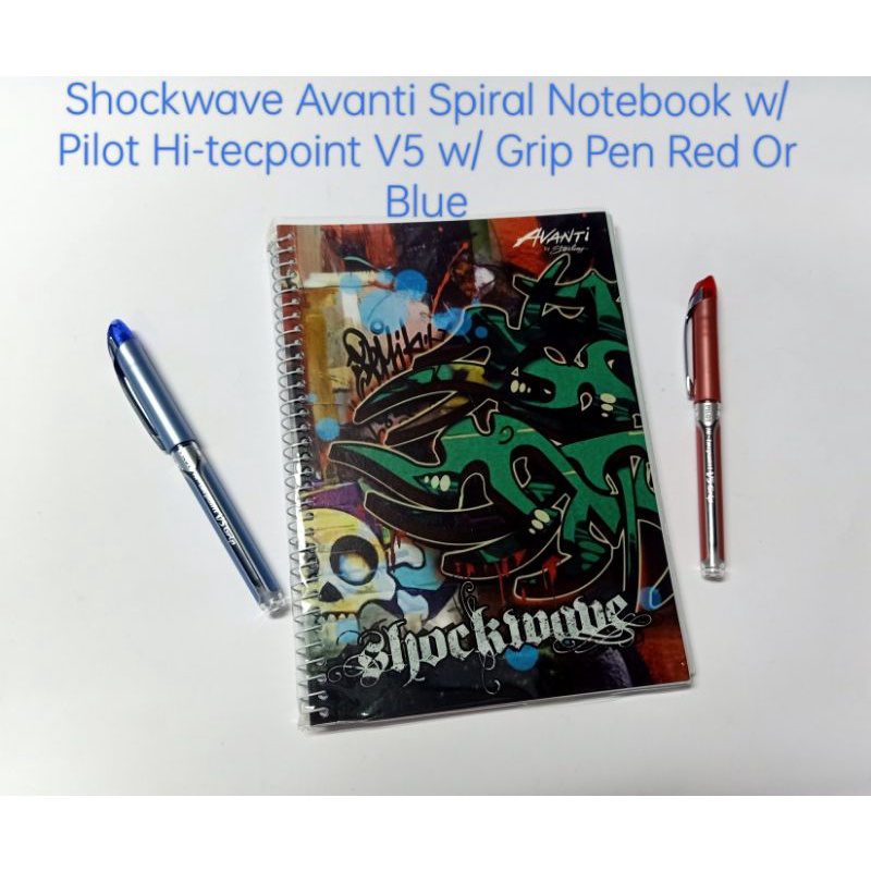 Avanti Shockwave Spiral Notebook w/ Plastic Cover w/ Pilot Hi-tecpoint ...