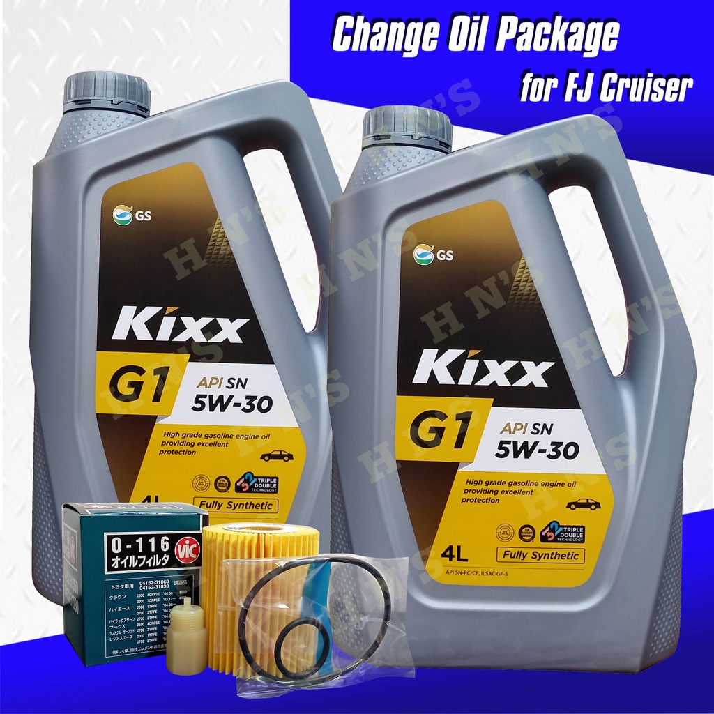 Kixx G1 5W-30 Fully Synthetic Oil Change Bundle for Toyota FJ Cruiser 4 ...