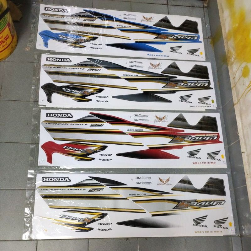 stiker body stripe cover set (3) honda wave125s wave 125 s wave 125s ...