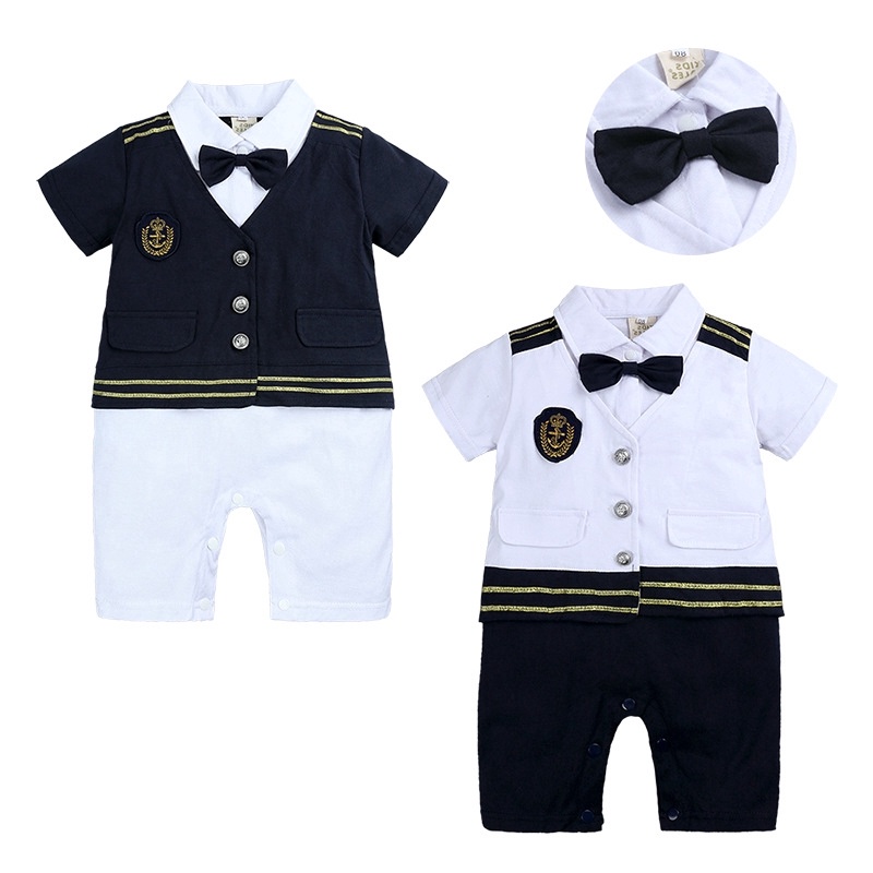 3-24 Months Handsome Captain Romper Baby Boy Sailor Costume Navy ...