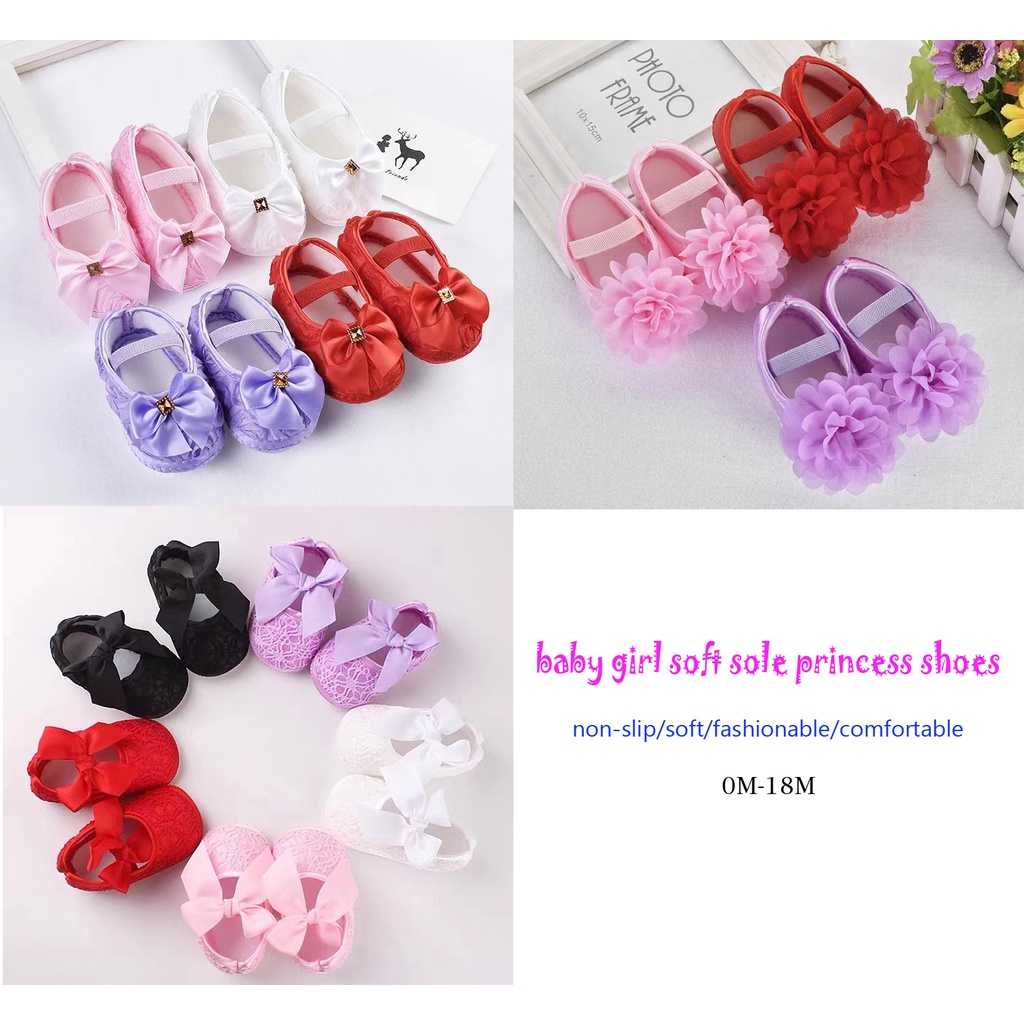 baby soft sole shoes Baby bow non-slip cloth shoes baby princess shoes ...