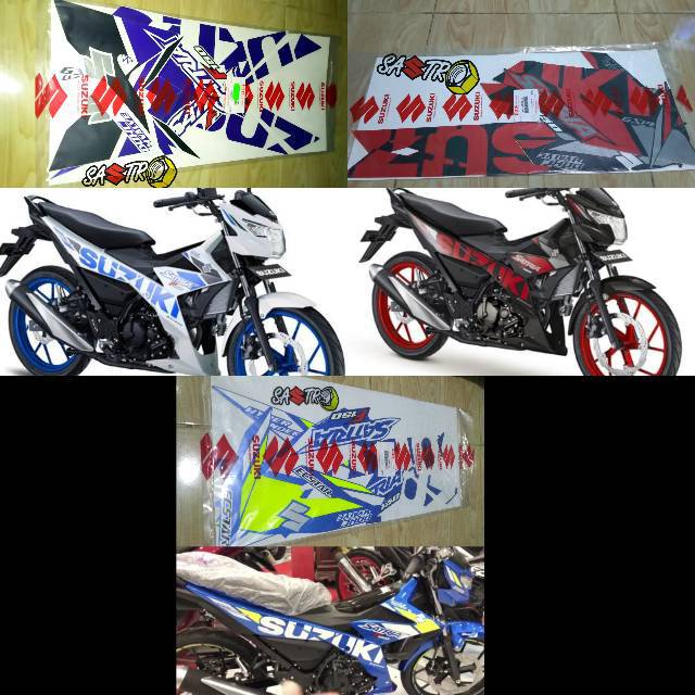 MERAH HITAM PUTIH Striping sticker sticker sticker set SUZUKI satria fu ...