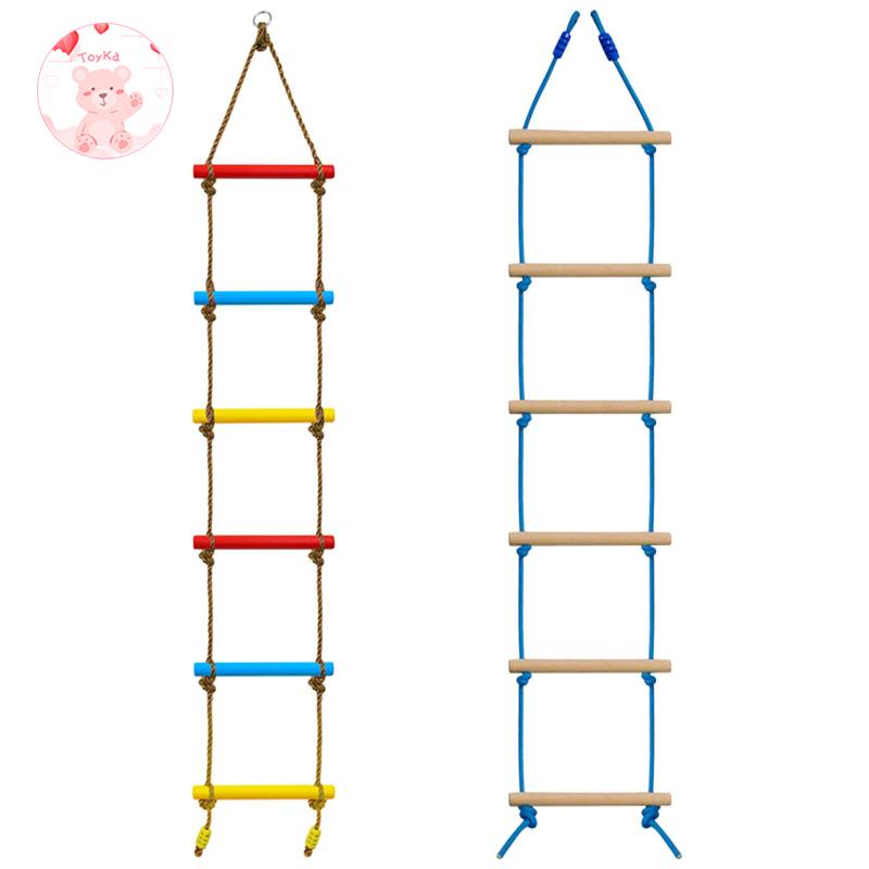 Climbing Rope Ladder for Kids,Hanging with 6-Section Straps,for Outdoor ...