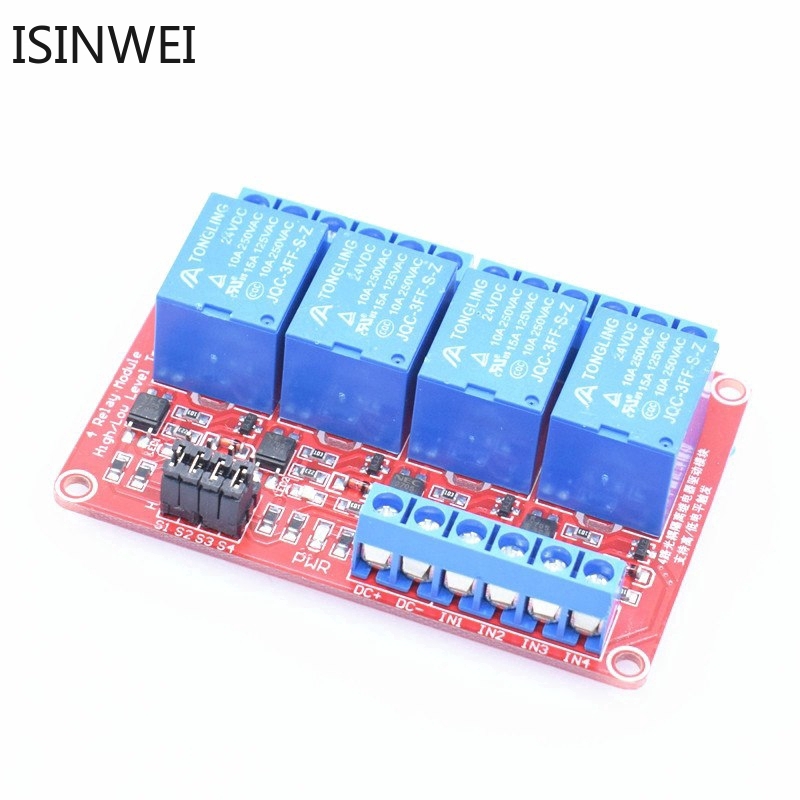 4 Channel 5V 12V 24V Relay Module Board Shield with Optocoupler for ...