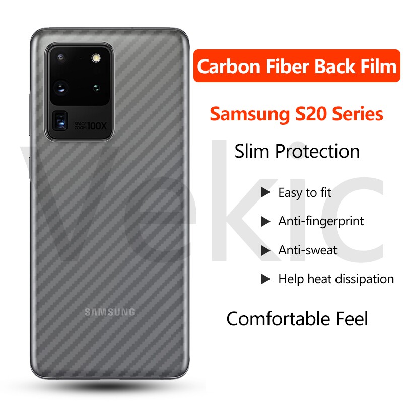 Samsung Galaxy S20 Ultra S20 Plus S20 / S20 FE Carbon fiber pattern scratch resistant back soft ...