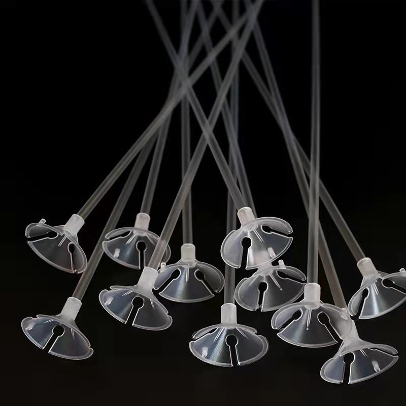 10pcs 40cm Balloon Pole Transparent White Balloon Stick And Caps ...