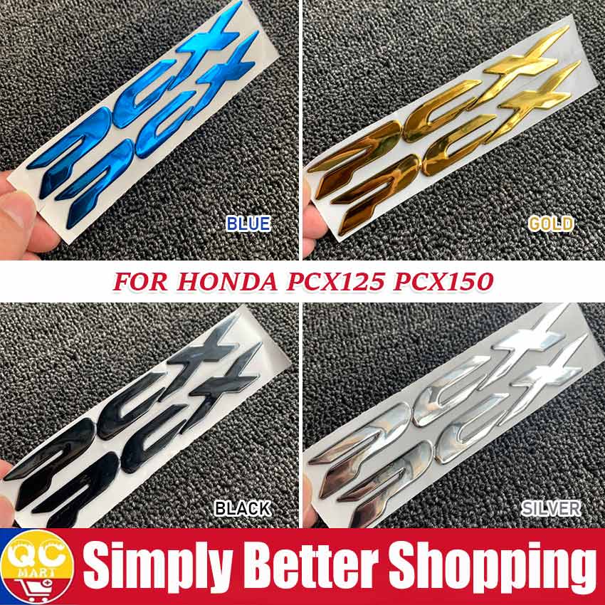 1 Pair Motorcycle 3D Emblem Badge Decal Tank Wheel PCX Sticker for ...