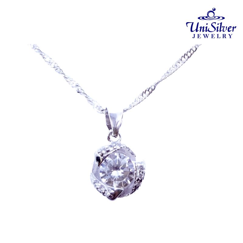 Unisilver 925 Sterling Silver Lady's Necklace (NPS145-1016) | Shopee ...