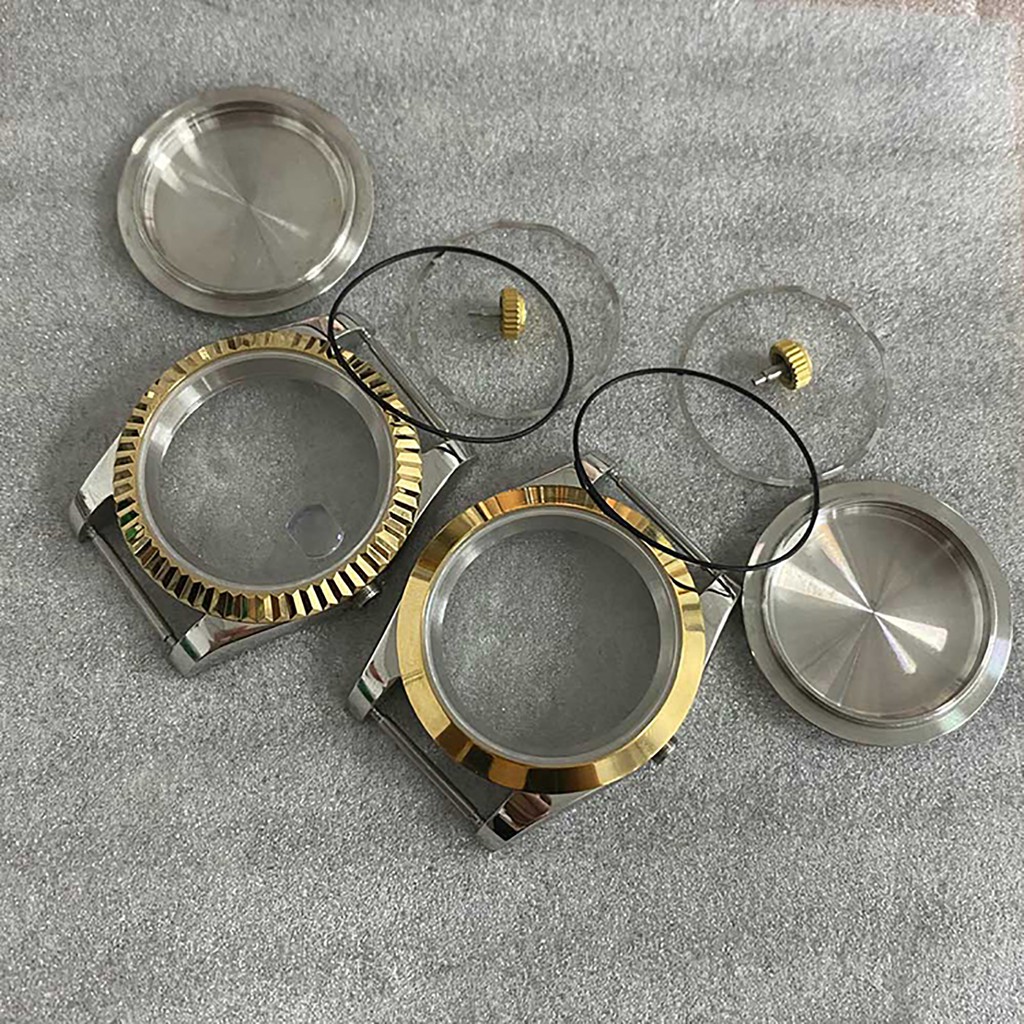 Solid Case Back 39mm Watch Case Electroplating Room Gold Oyster Type ...