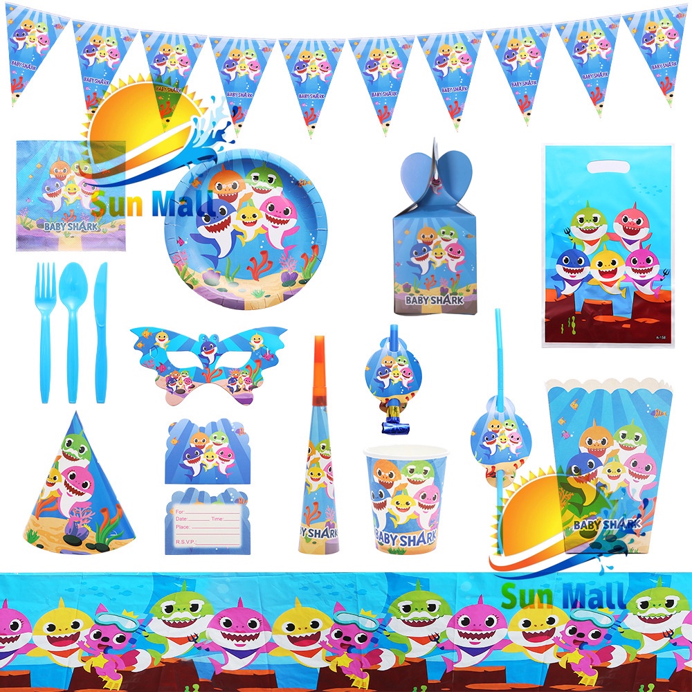 Party Supply Baby Shark Birthday Decorations for Kids, Baby Shark ...