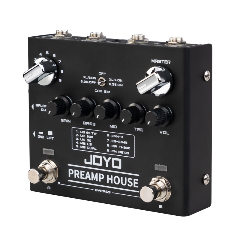 JOYO R-15 Preamp House Guitar Pedal 18 Tones Dual Channel Distortion ...