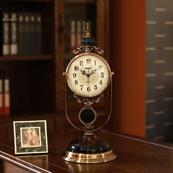 Clocks American light luxury seat bell desktop clock living room swing ...