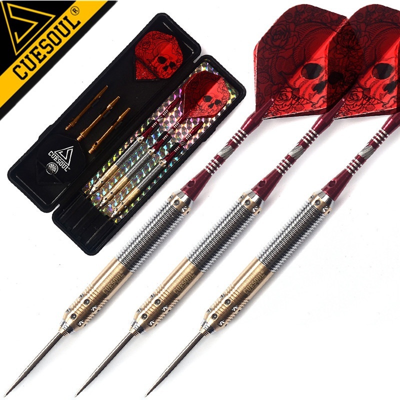162mm Professional CUESOUL Steel Tip Darts Set Red Dart Shaft And Red ...