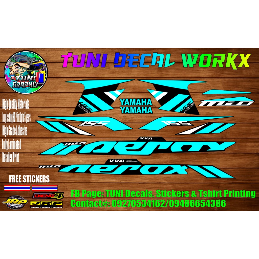 Yamaha Aerox V2 Stock Decals Set w/freebies | Shopee Philippines