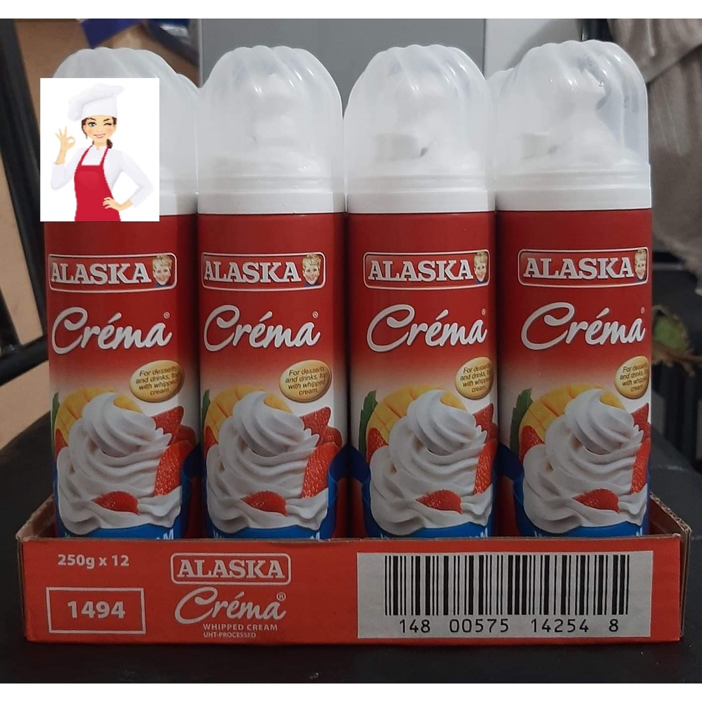 (1 case) 100% Alaska Whipped Cream Spray 250g (Alaska) (250g x 12pcs ...