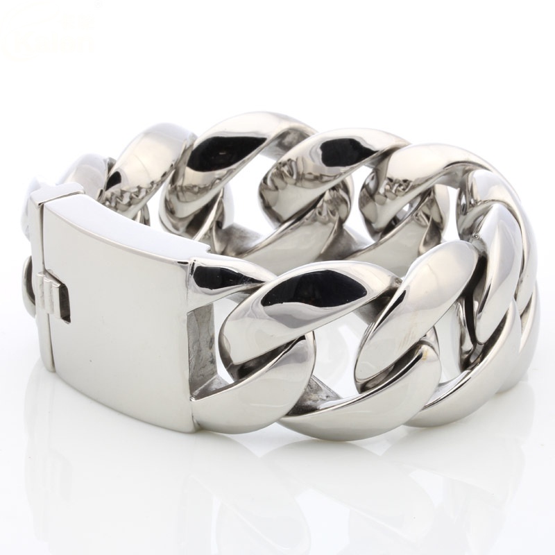 Vintage Heavy Metal Stainless Steel Men's Hand Bracelets Punk Rock ...