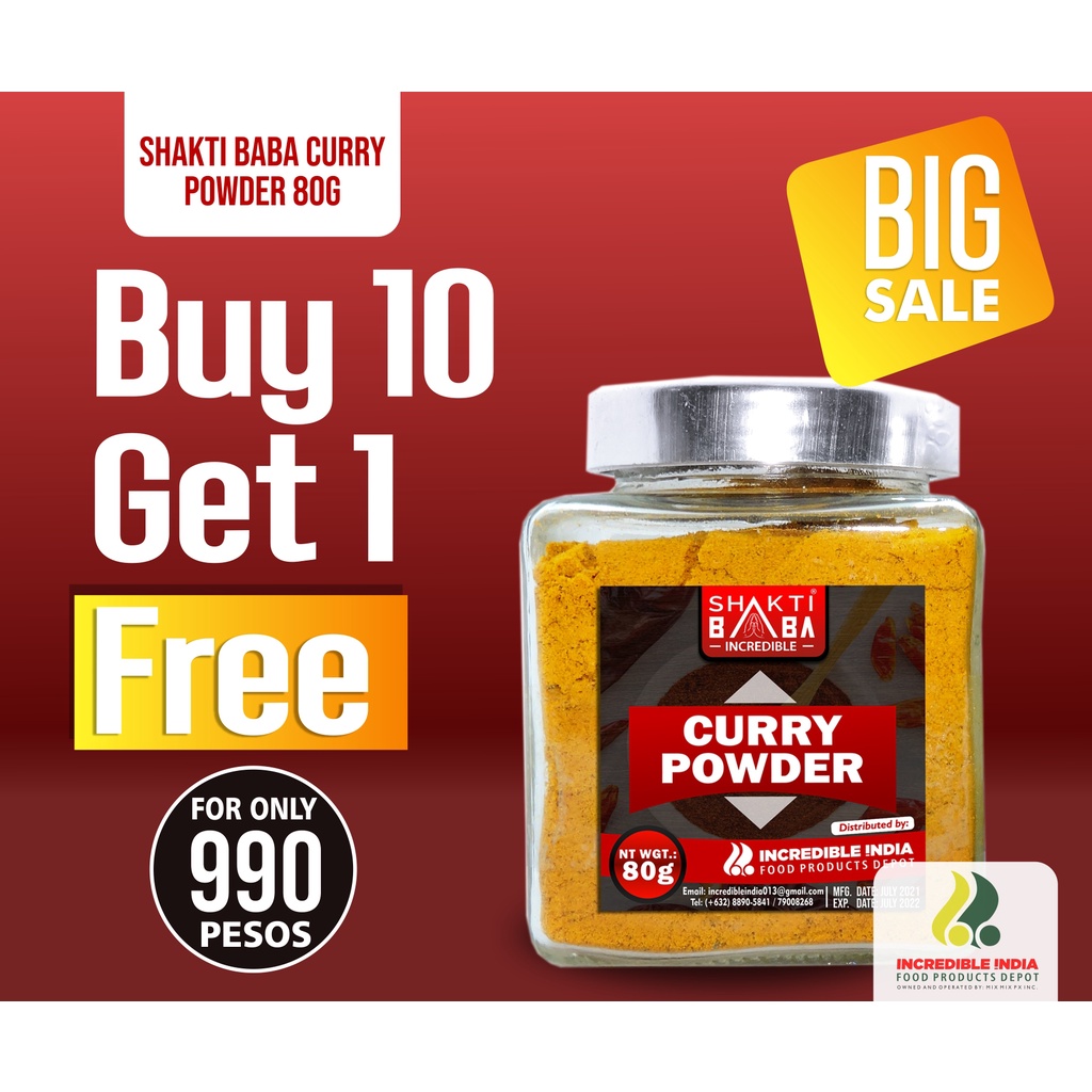 Shakti Baba Curry Powder Glass Bottle 80 g Buy 10 Get 1 Free | Shopee ...