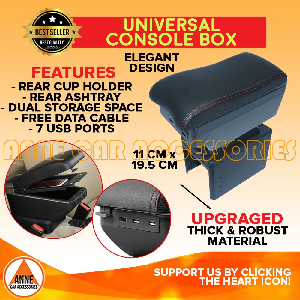 Universal Armrest Console Box Premium Elegant Ergonomic Design Double ...