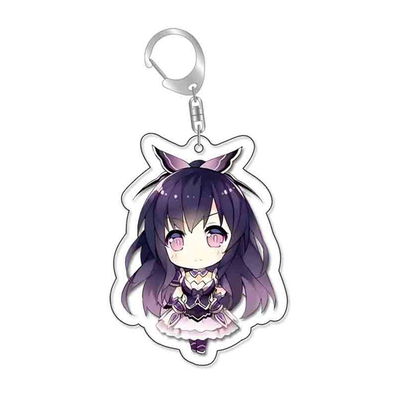 Anime Date A Live Tokisaki Kurumi Keychain Cosplay Acrylic Key Ring ...