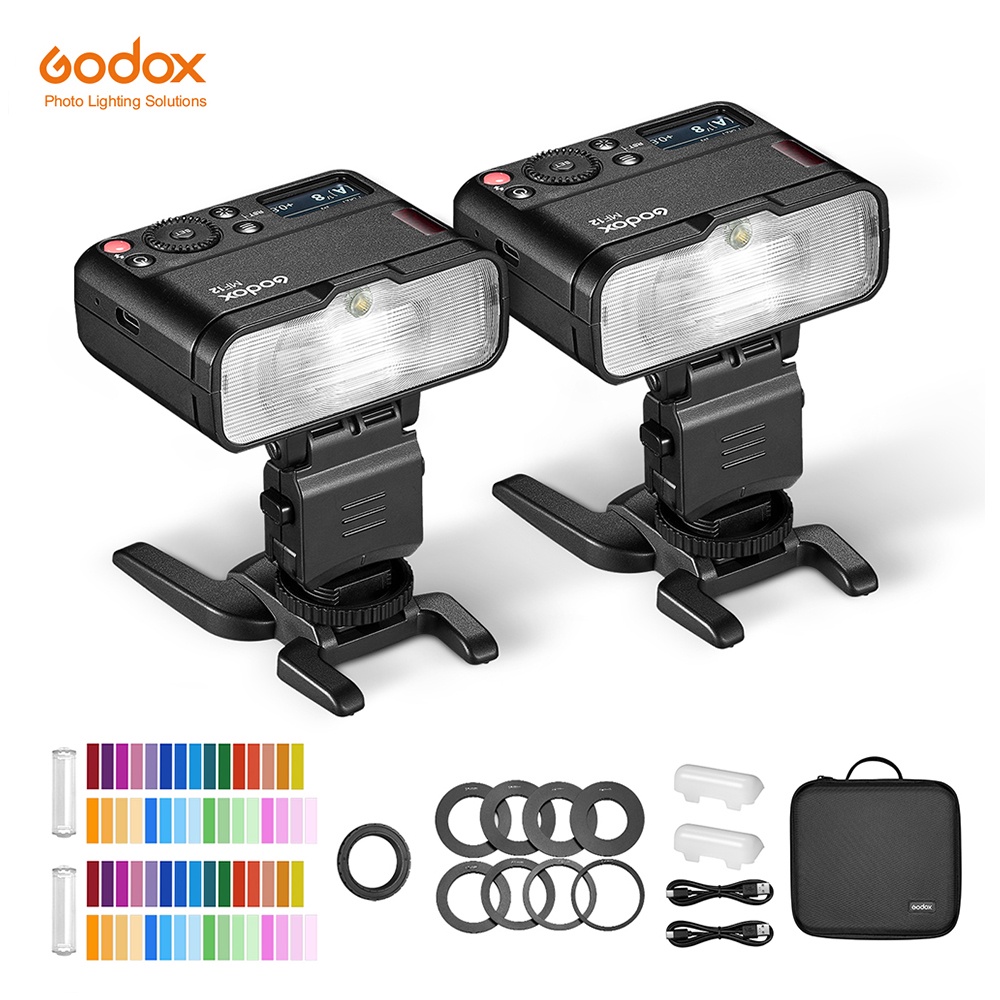 Godox MF12-K2 Macro Flash 2 Light Kit Mini Speedlite built-in Godox X ...