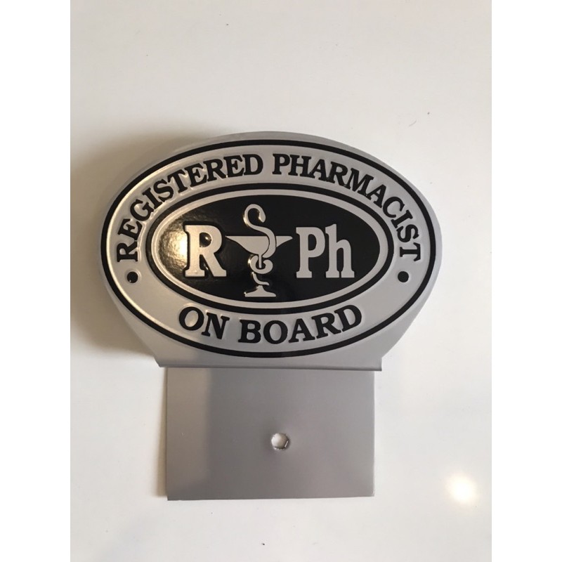 Registered Pharmacist On Board Car Profession Plate Emblem Front Bumper ...