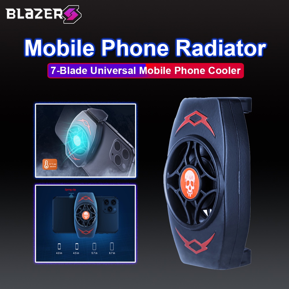 Universal Mobile Phone Radiator Gaming Phone Cooler 7-blade Portable ...