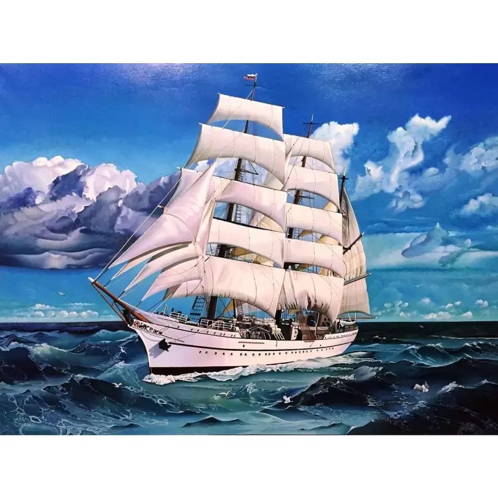 No1 Diamond Paint 3D DIY Diamond Painting Full Drill Round 30*40cm BOAT ...