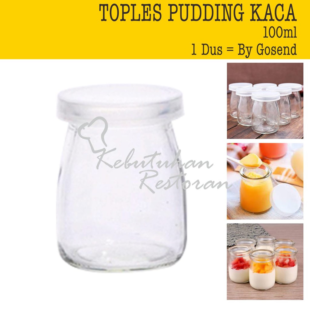 1 Box x New! Pudding Jar with Lid / 100ml Glass Pudding Jar / Clock Jam ...