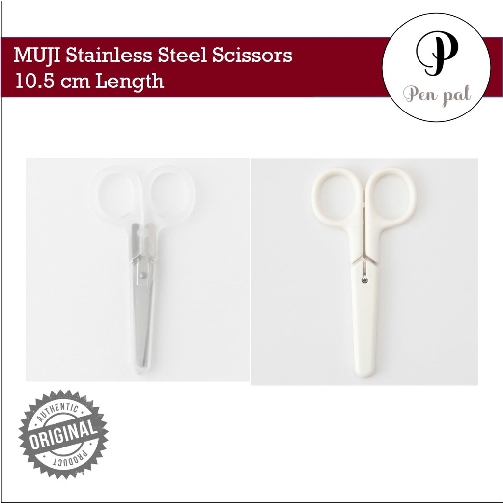 MUJI Stainless Steel Scissors 10.5 cm Length (White-RIGHT-handed ...
