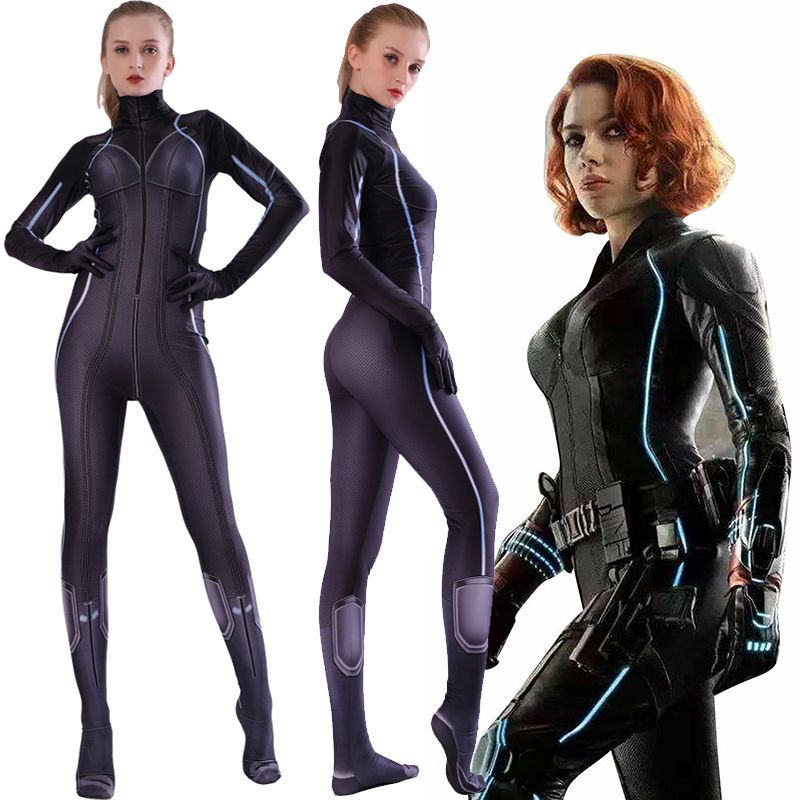 Endgame Black Widow Costume Natasha Romanoff Jumpsuit Outfits Cosplay ...