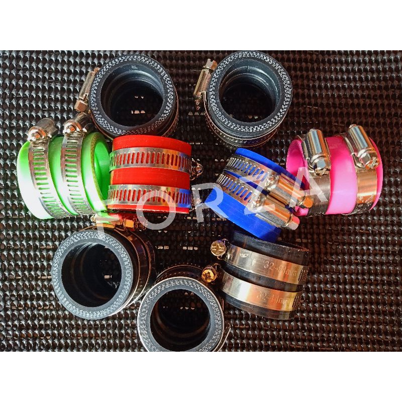 PITSBIKE RUBBER MANIFOLD INTAKE ADAPTOR W/ FREE HOSE CLIPS 28mm 30mm ...