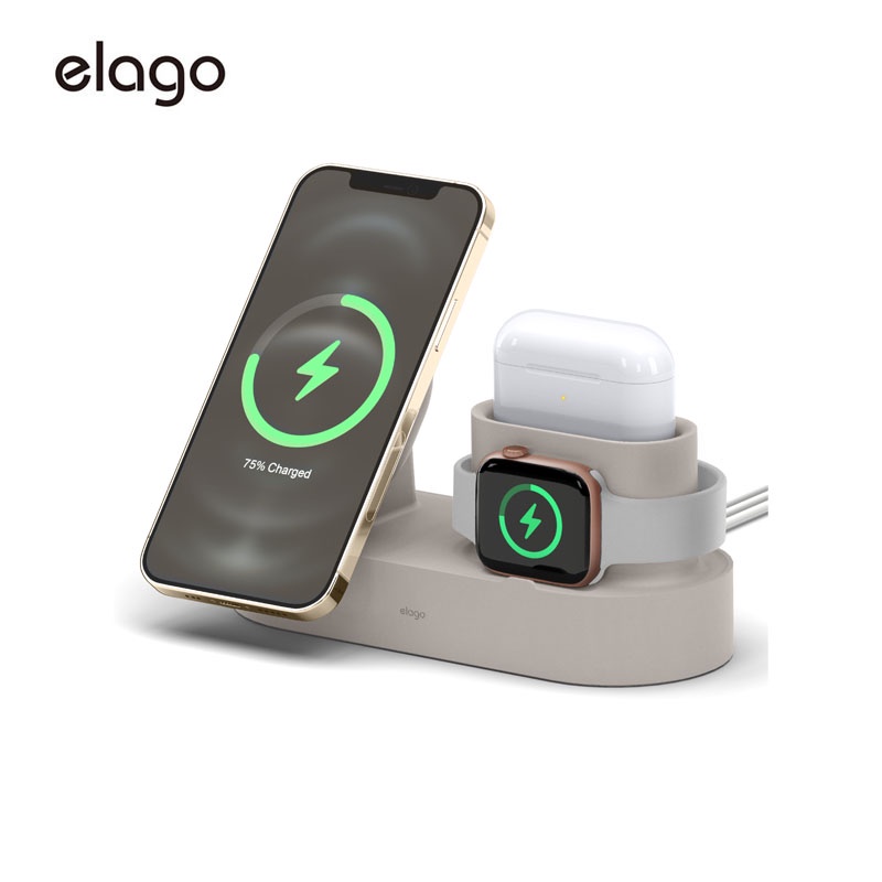 Elago 3 in 1 Trio 2 Charging Station Compatible for MgSafe, Device Not ...