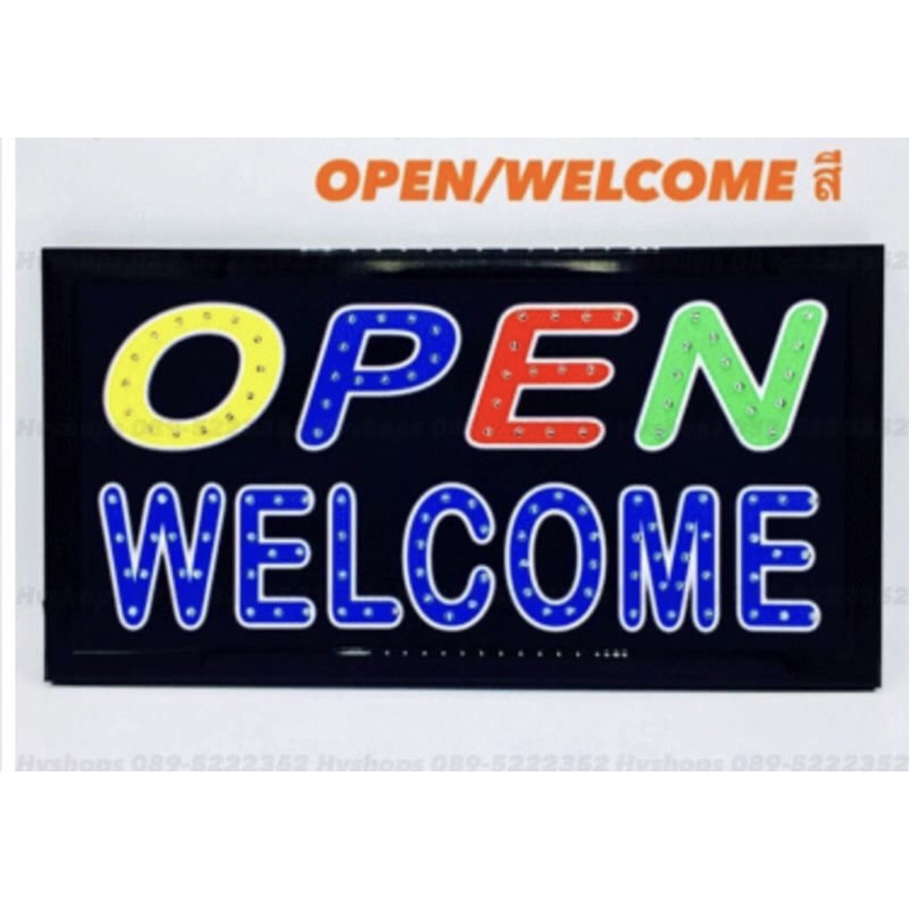 LED SIGN OPEN WELCOME Model YW-26 Size 50 * 26 Cm. Alphabet Storefront ...