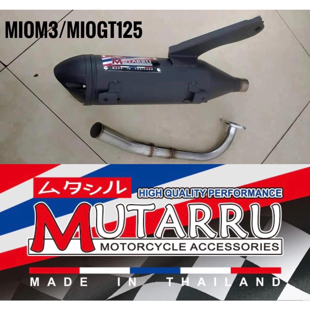 MUTARRU POWER PIPE V3 WITH SILENCER MIO GT125 /M3 | Shopee Philippines