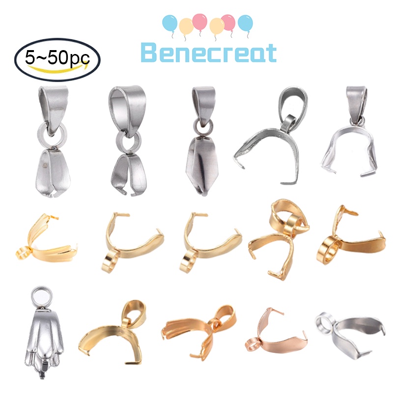 5pc to 20Pc 304 Stainless Steel Pendant Clips Pinch Bail Clasps Buckle ...