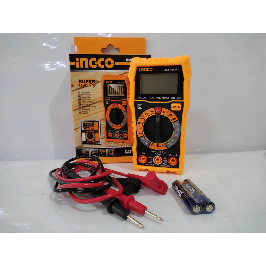 INGCO Digital Multimeter Tester CAT.III 600V IPT DM2002 SUPER SELECT ...