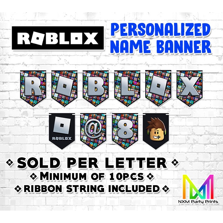 ROBLOX Personalized NAME Banner Banderitas diy birthday decor | Shopee ...