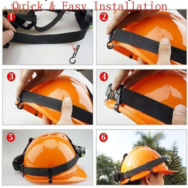 Durable 10pcs Headlamp Hard hat Safety cap Hook Black Set Helmet clips ...