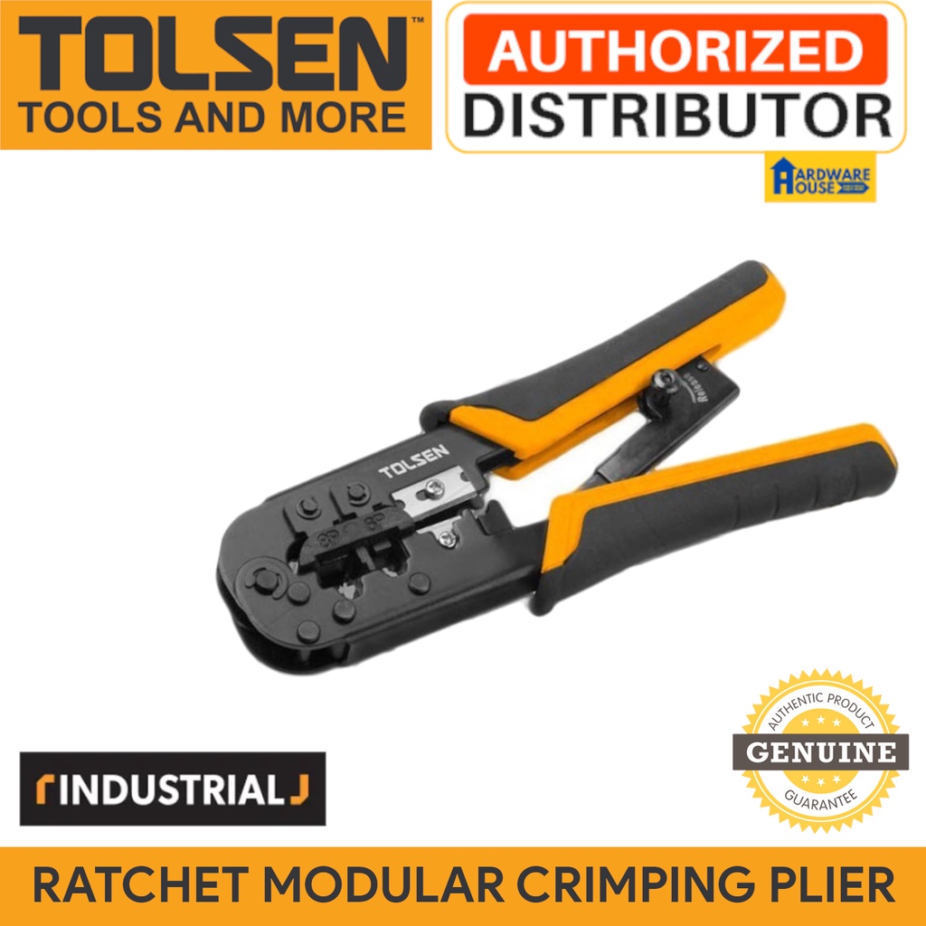 ORIGINAL Tolsen Ratchet Modular Crimping Plier 7" Industrial ...