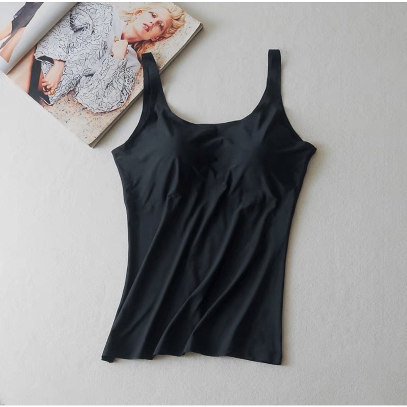 Women Seamless Ice Silk Sando With Bra Foam Comfy Wear | Shopee Philippines