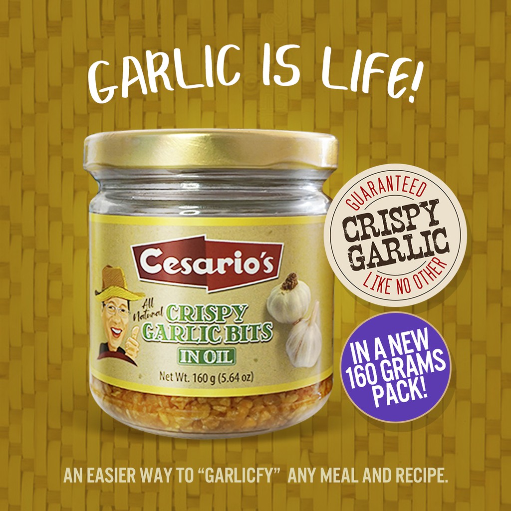 Cesario's Crispy Garlic Bits in Oil 160 grams, homemade, crunchy garlic ...
